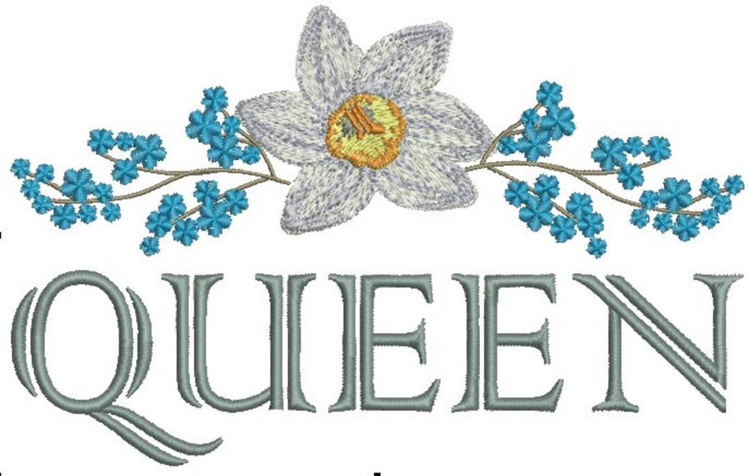 Queen Machine Embroidery Design, This is Not a Real Product, These Are ...