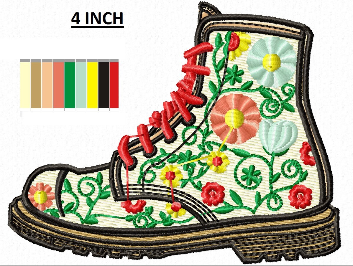 Sneaker Flower Shoe Machine Embroidery Design This is Not a - Etsy