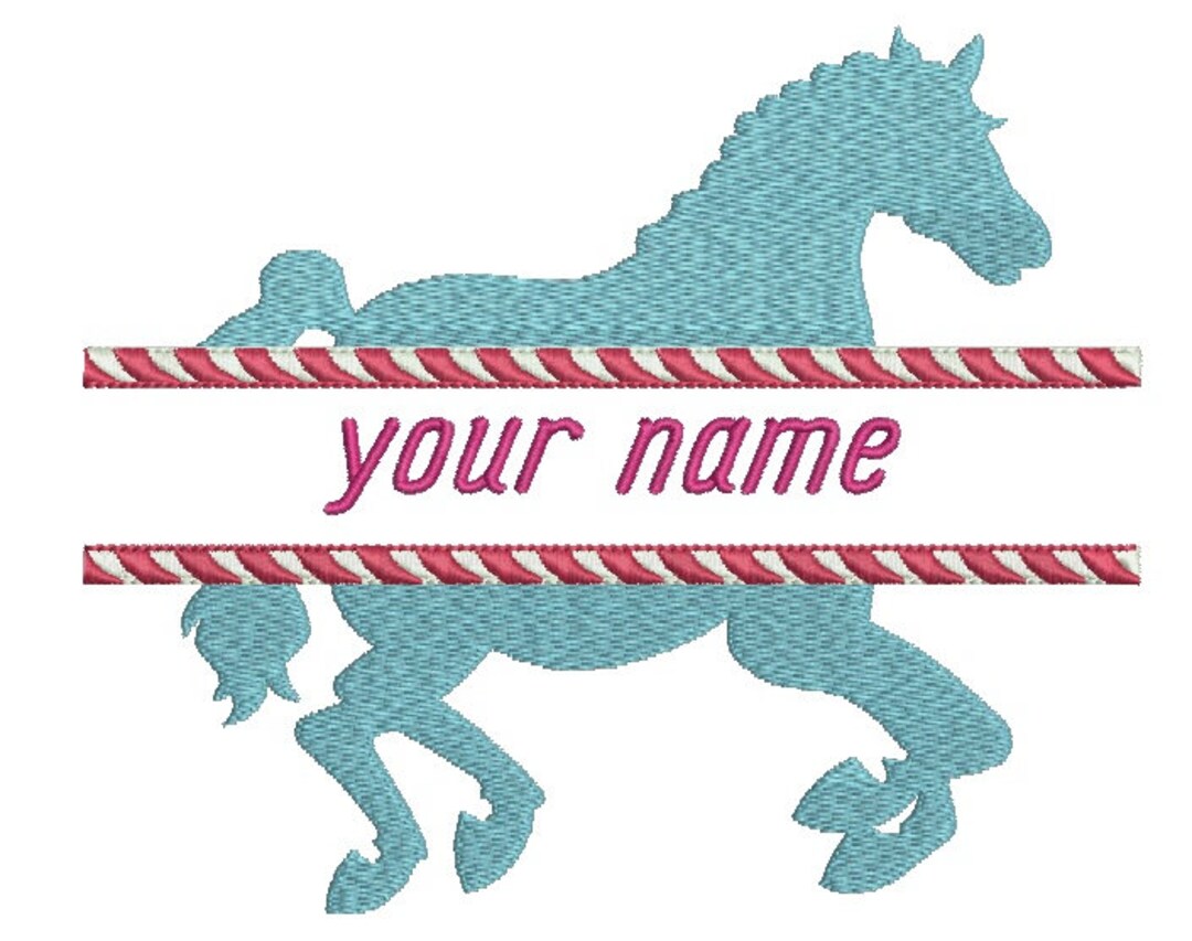 Horse Split Monogram Machine Embroidery Design, This is Not a Real ...