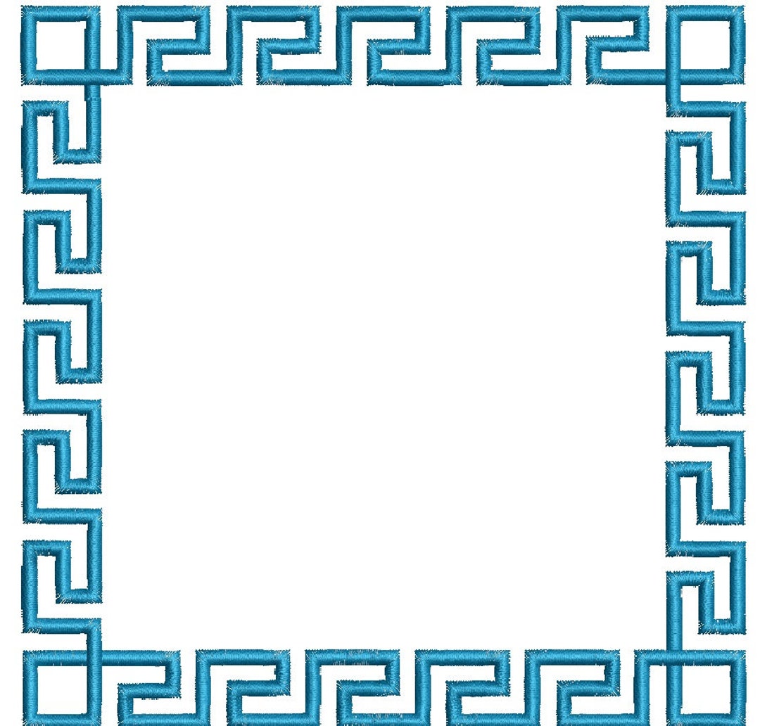 Greek Key Monogram Frame Machine Embroidery Design, This is Not a Real ...