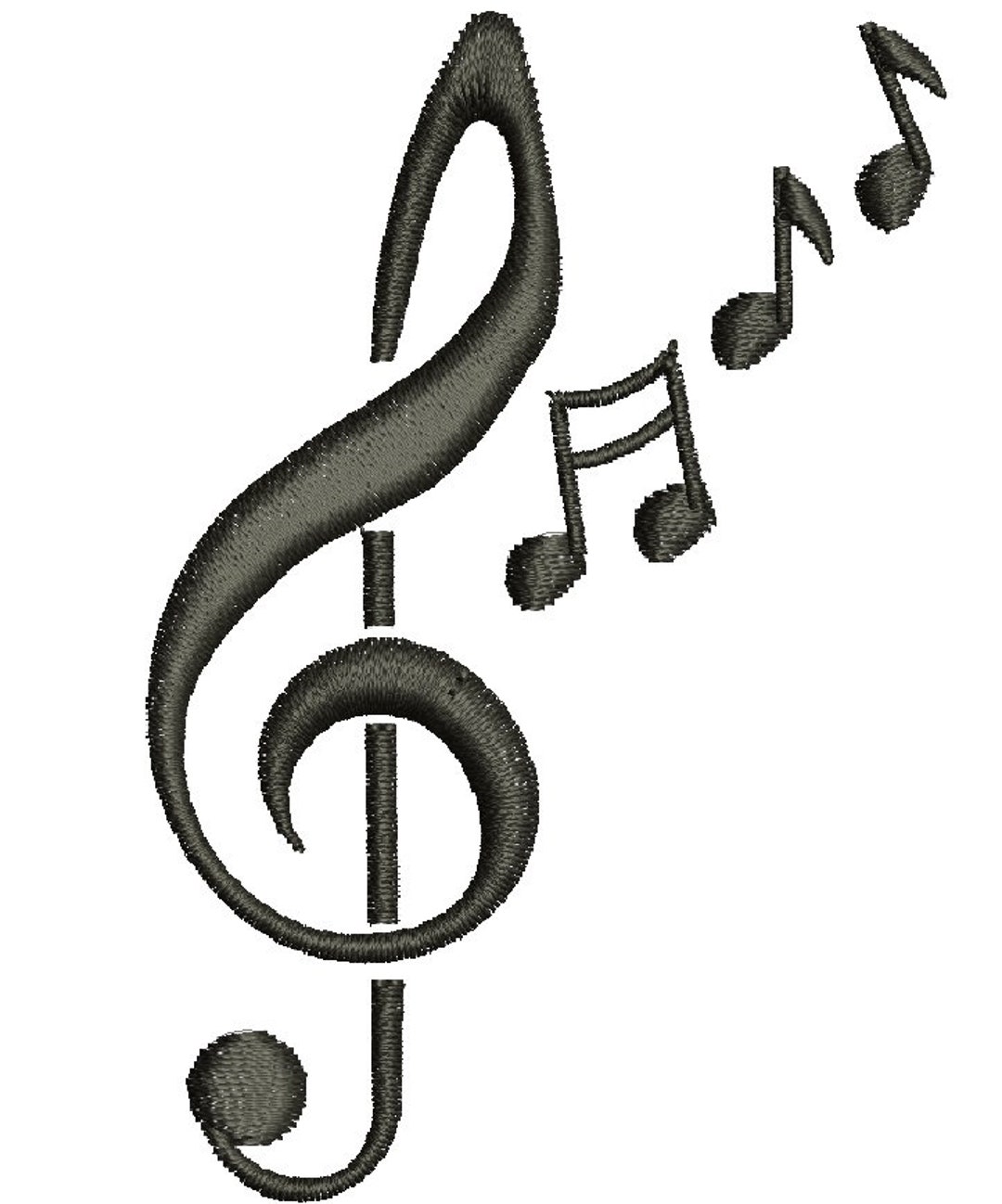 Treble Clef and Musical Notes Machine Embroidery Design, This is Not a ...