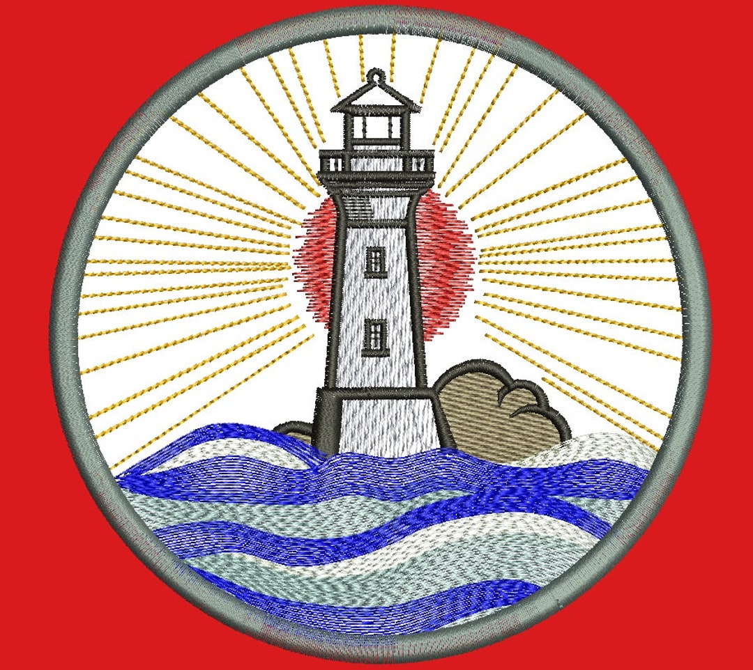 Lighthouse Applique Machine Embroidery Design, This is Not a Real ...