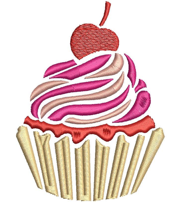 Cake With Cherry Machine Embroidery Design, This is Not a Real Product ...