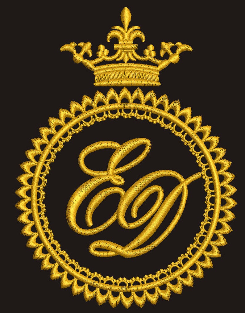 Crown Round Frame for Monogram Letters Not Included Machine - Etsy