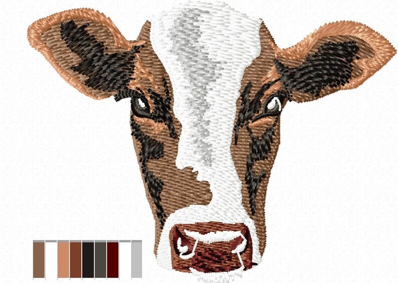 Cow Machine Embroidery Design This is Not a Real Product - Etsy
