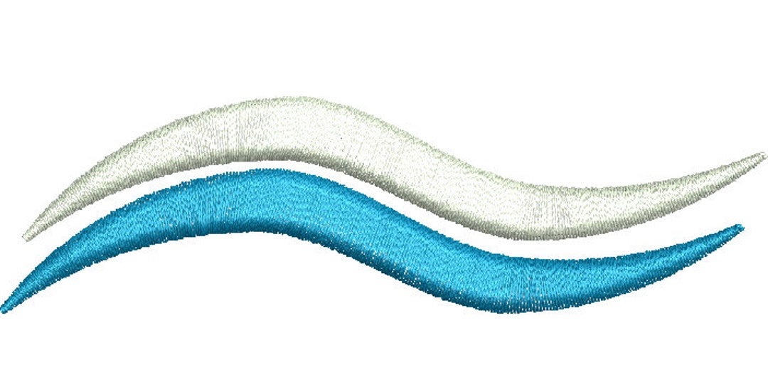 White and Blue Waves Machine Embroidery Design, This is Not a Real ...