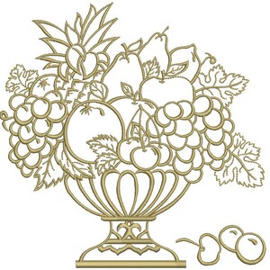 A Bowl of Fruit Fruit Basket Machine Embroidery Design, This is Not a ...