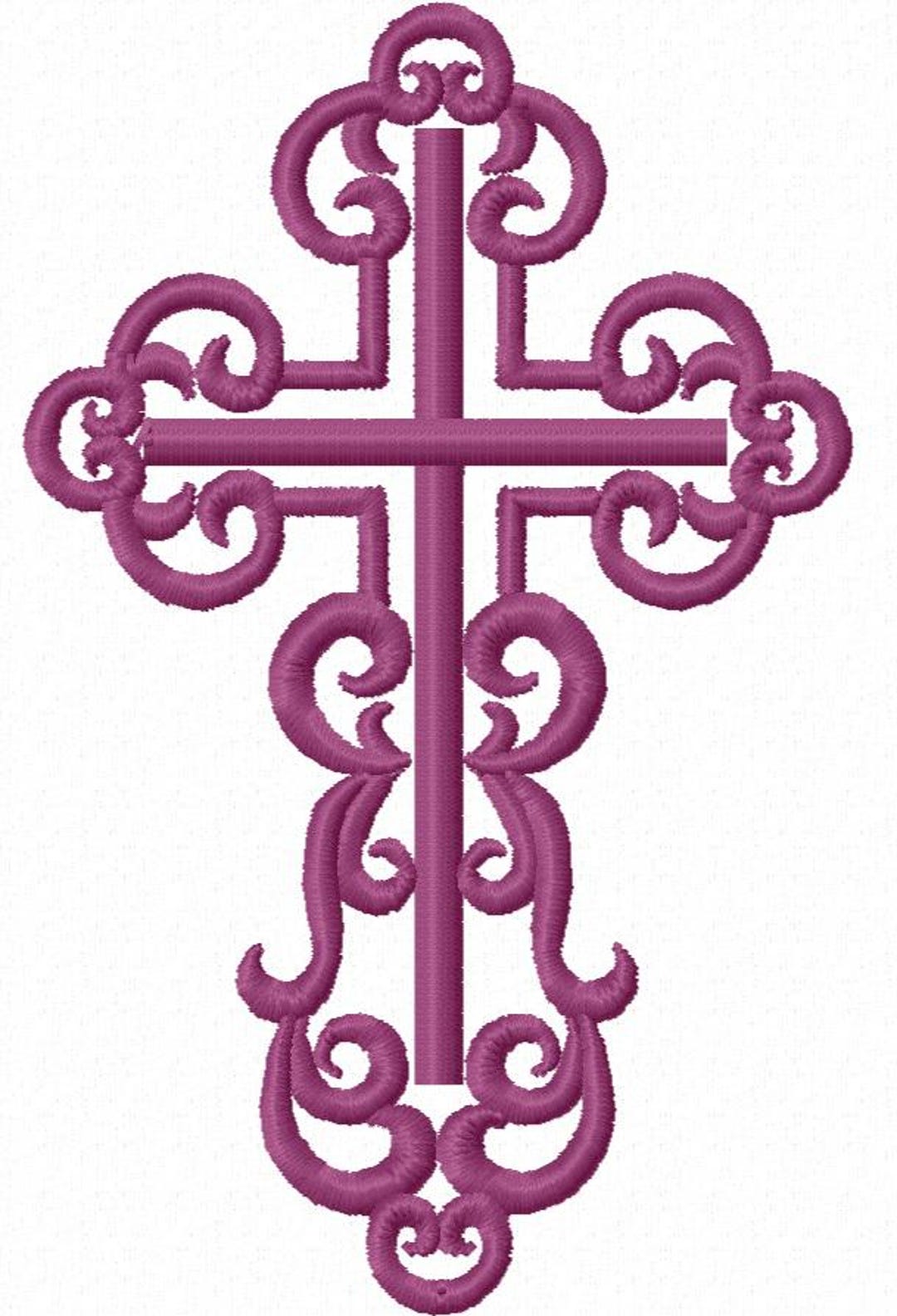 Christian Cross Machine Embroidery Design, This is Not a Real Product ...