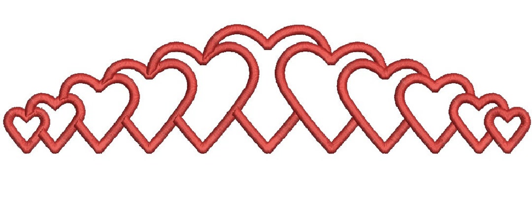 Border Hearts Machine Embroidery Design, This is Not a Real Product ...