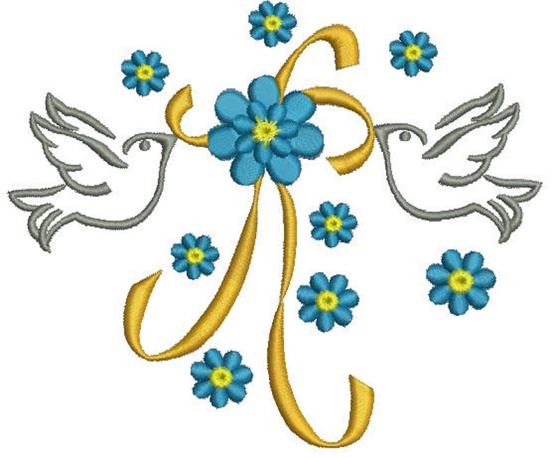 Wedding Doves - Machine Embroidery Design - Three Sizes - Etsy