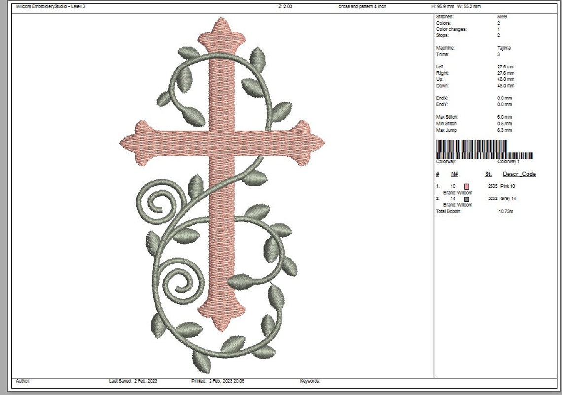 Cross and Pattern Machine Embroidery Design This is Not a - Etsy