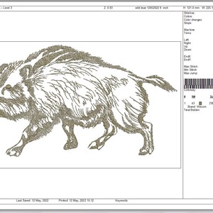Wild Boar Machine Embroidery Design, This is Not a Real Product, These ...
