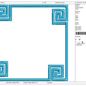 Greek Key Monogram Frame Machine Embroidery Design, This is Not a Real ...