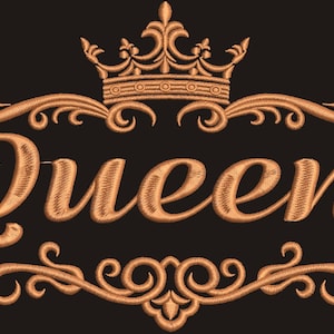 Queen With Crown Machine Embroidery Design, This is Not a Real Product ...