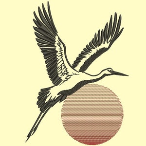 Crane Machine Embroidery Design, This is Not a Real Product, These Are ...