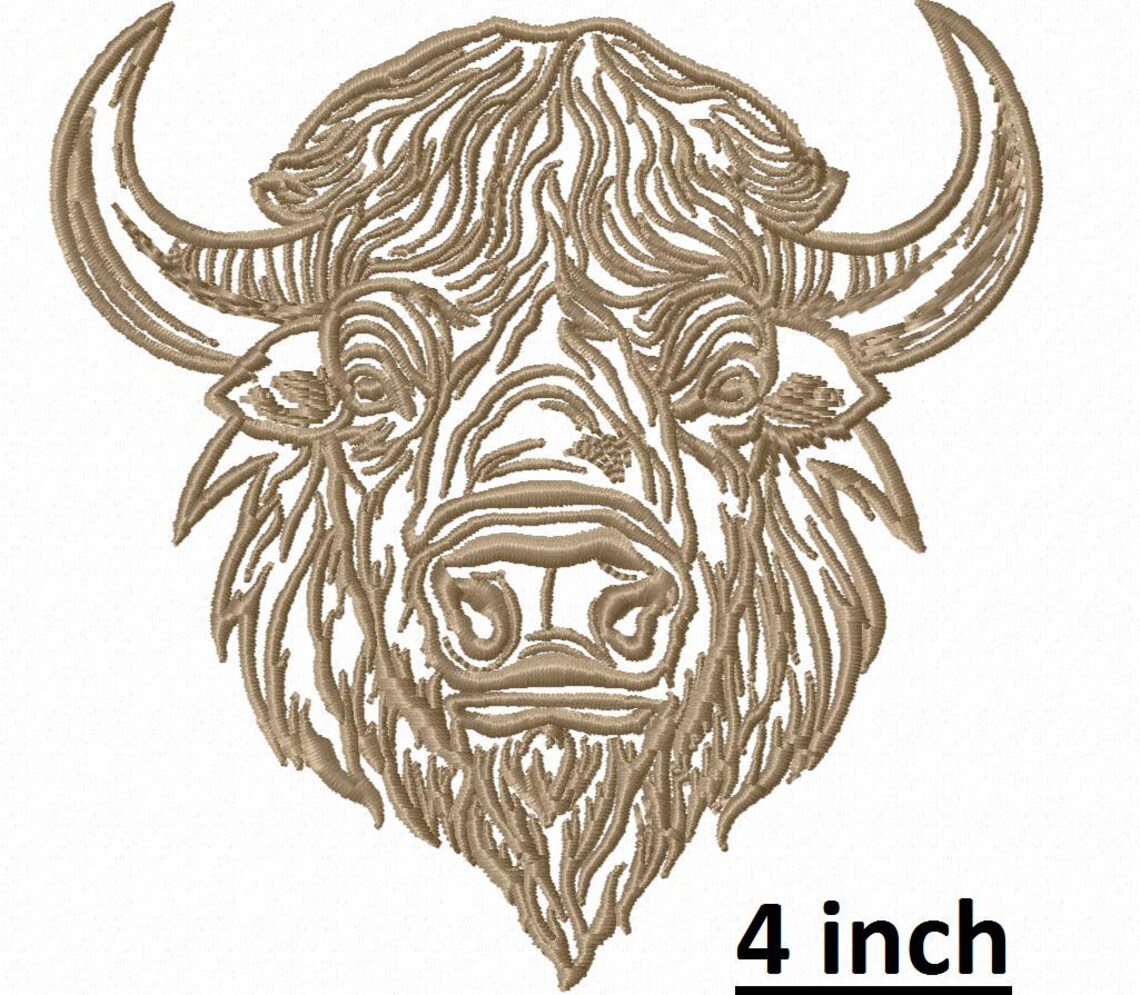 Buffalo Bison Machine Embroidery Design, This is Not a Real Product ...