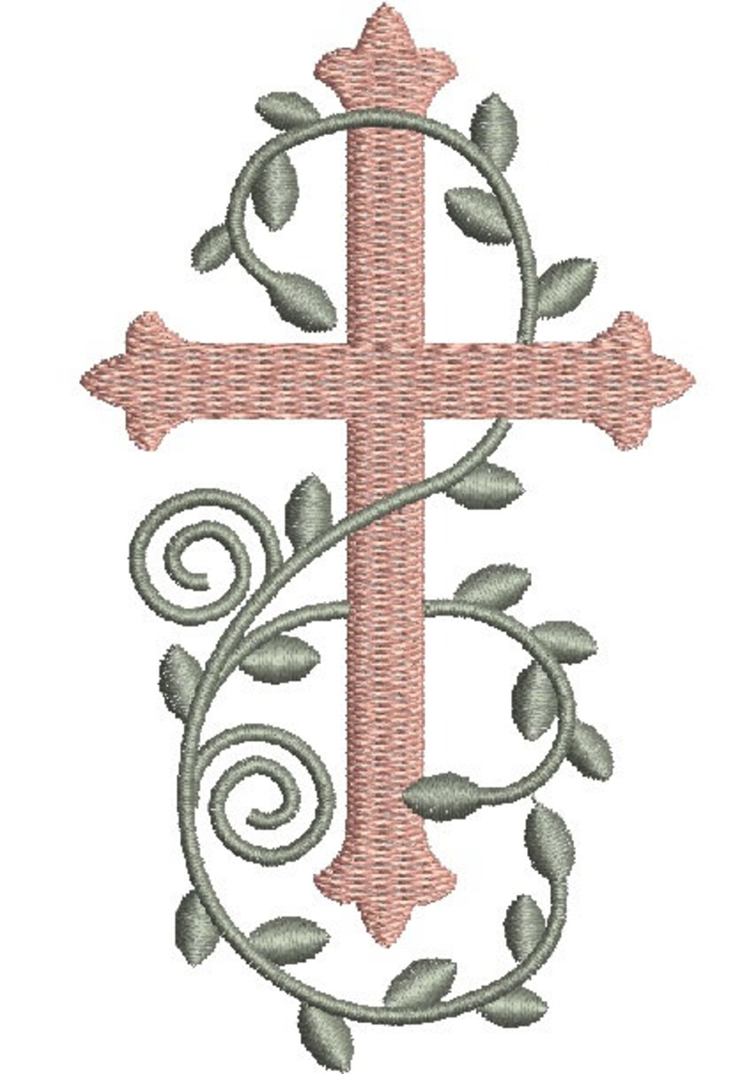 Cross and Pattern Machine Embroidery Design, This is Not a Real Product ...