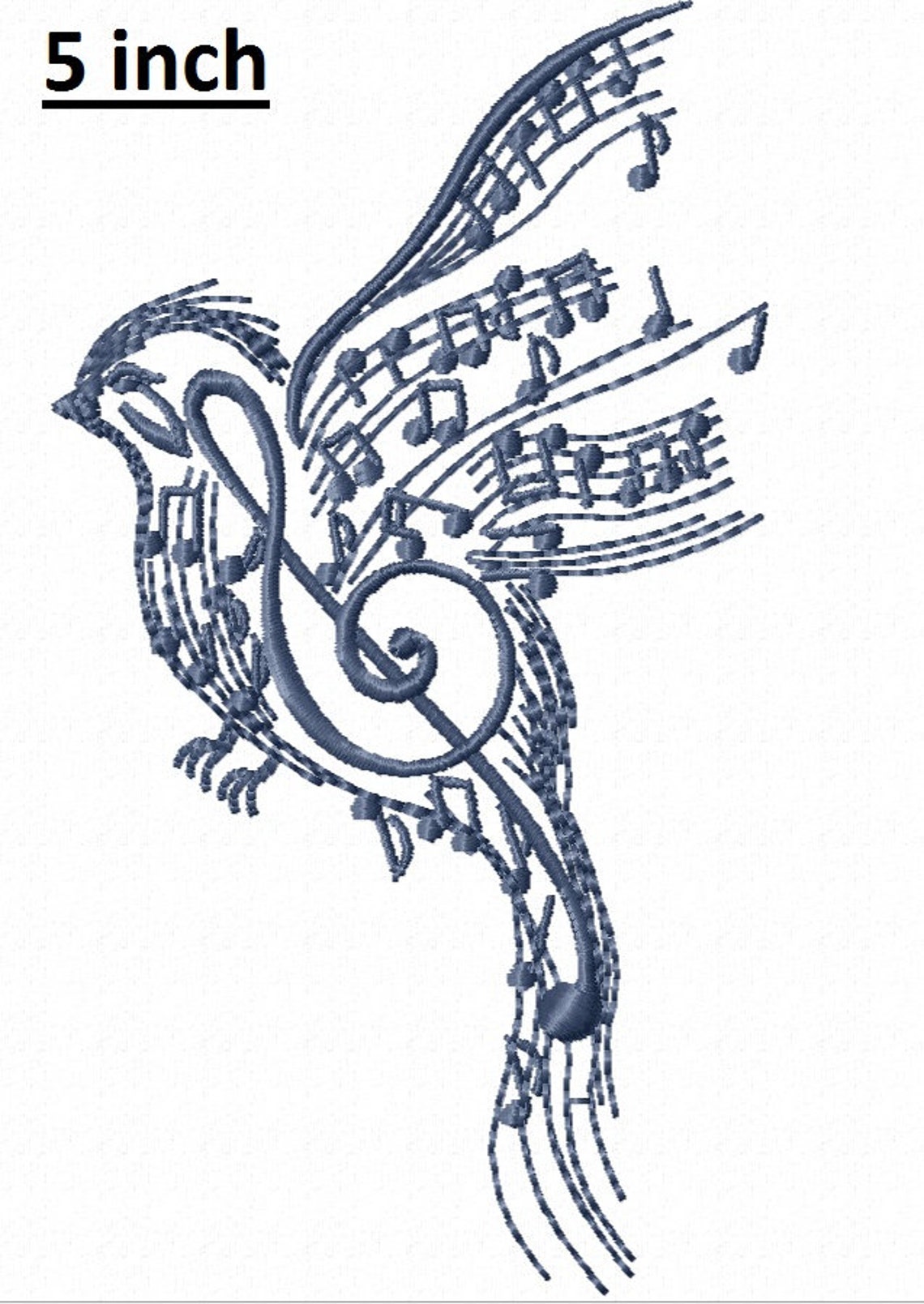 Bird Treble Clef and Notes Machine Embroidery Design, This is Not a ...