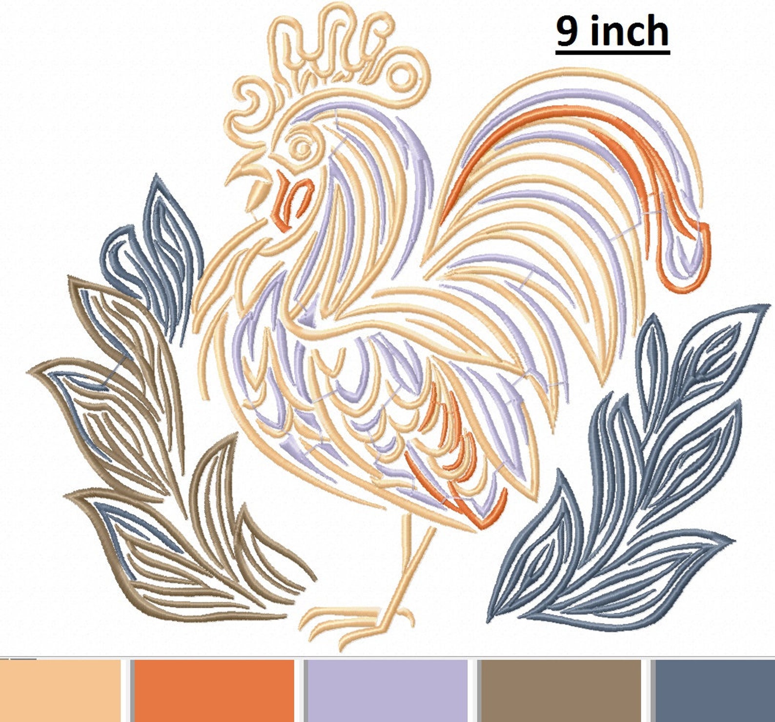 Rooster Boho Rustic Style Machine Embroidery Design This is - Etsy