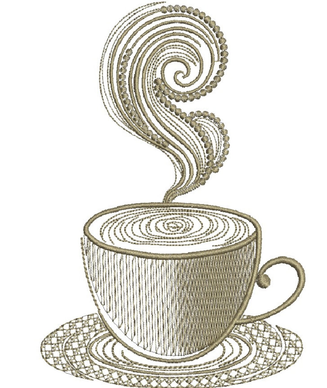 Cup of Coffee Machine Embroidery Design, This is Not a Real Product ...