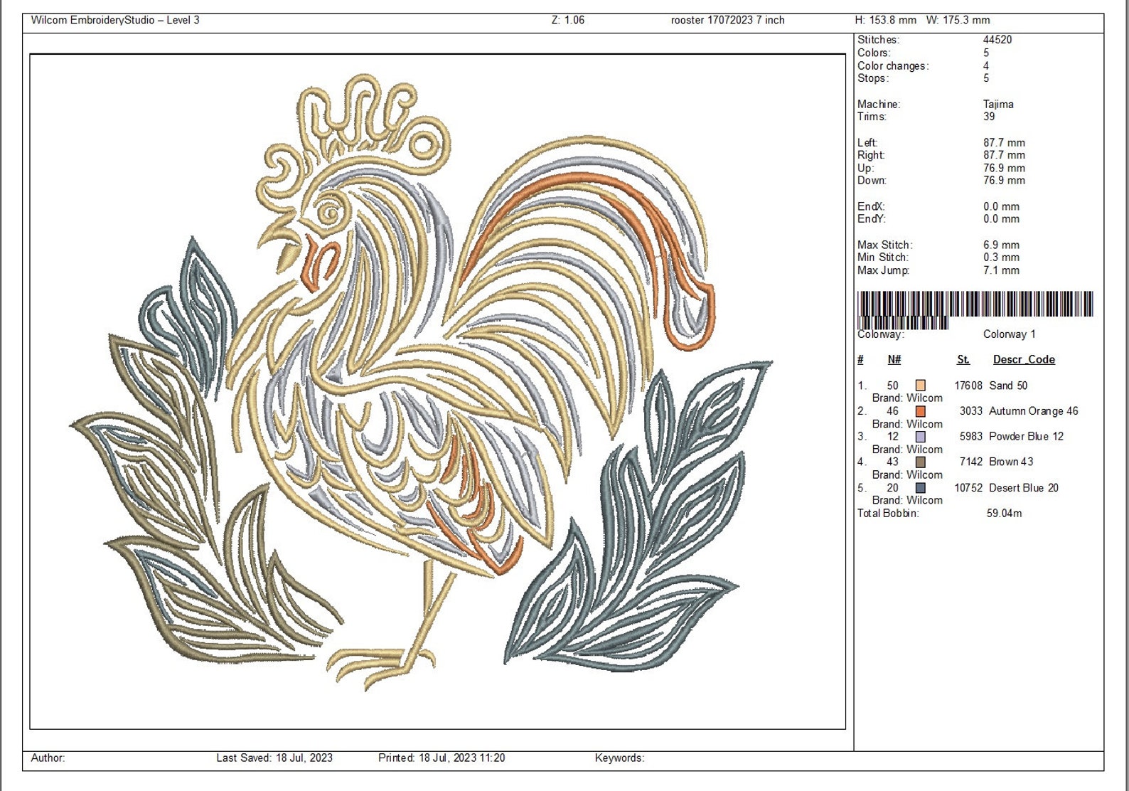 Rooster Boho Rustic Style Machine Embroidery Design This is - Etsy