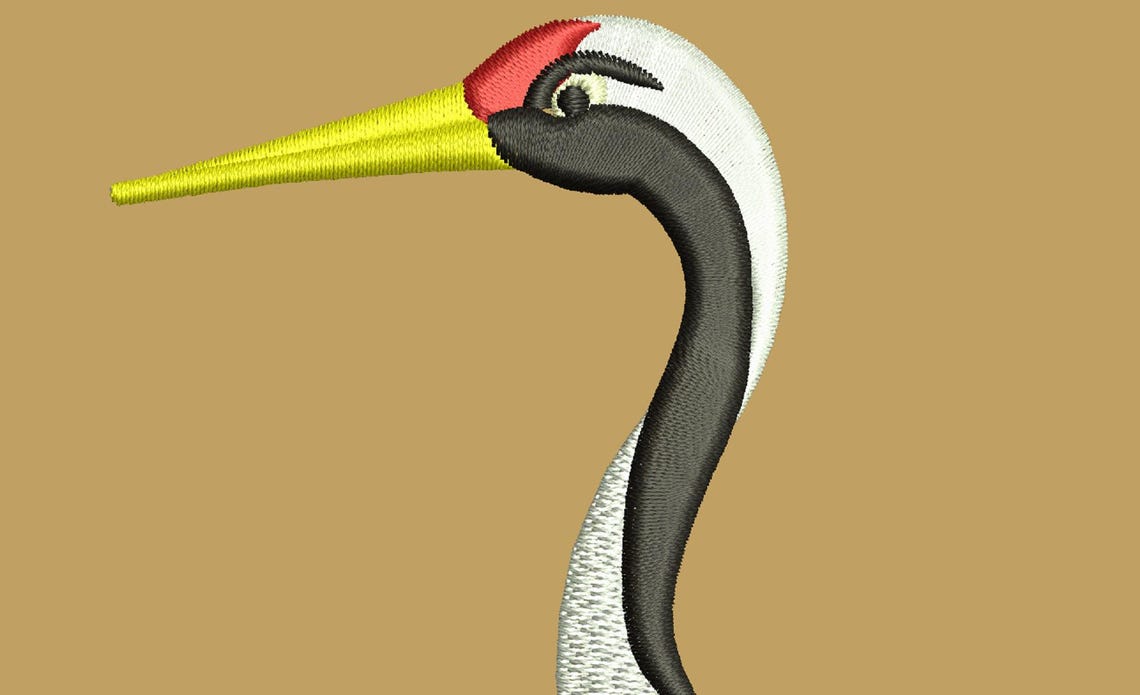 Crane Machine Embroidery Design, This is Not a Real Product, These Are ...