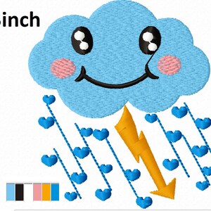 Cloud Lightning and Rain Machine Embroidery Design, This is Not a Real ...