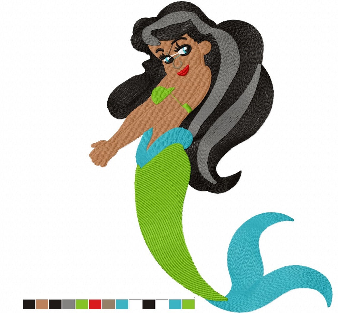 Mermaid Machine Embroidery Design This is Not a Real Product - Etsy