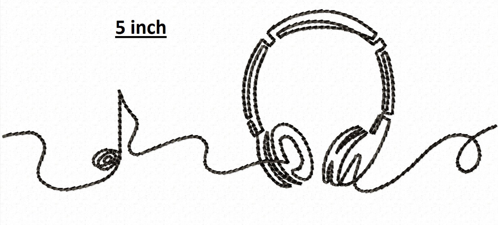 Headphones and Notes Machine Embroidery Design This is Not a - Etsy
