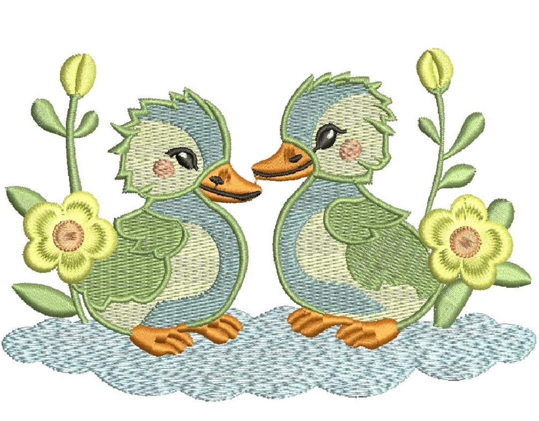 A Couple of Ducklings Cute Duckling Machine Embroidery Design, This is ...