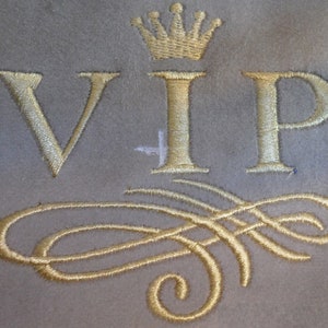 Inscription VIP Crown and Lace Curlicue Machine Embroidery Design, This ...