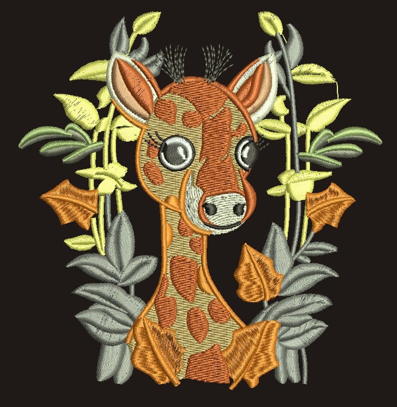 Giraffe Machine Embroidery Design This is Not a Real Product - Etsy