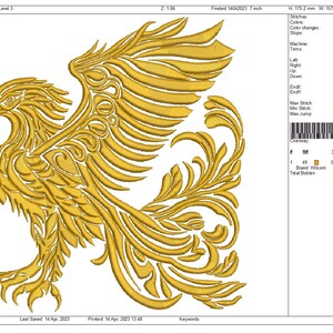 Fire Bird, Golden Phoenix, Eagle Machine Embroidery Design, This is Not ...