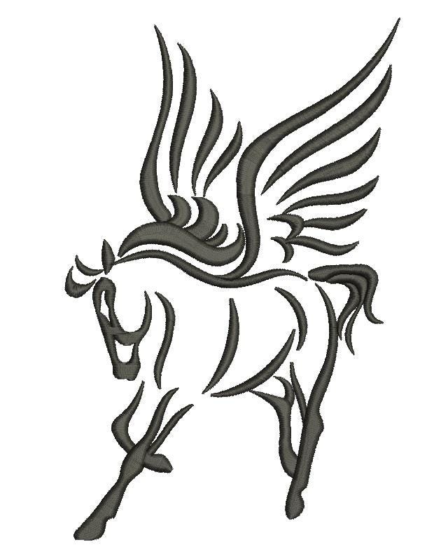 Pegasus, Flying Horse. Machine Embroidery Design, Instant Download - Etsy