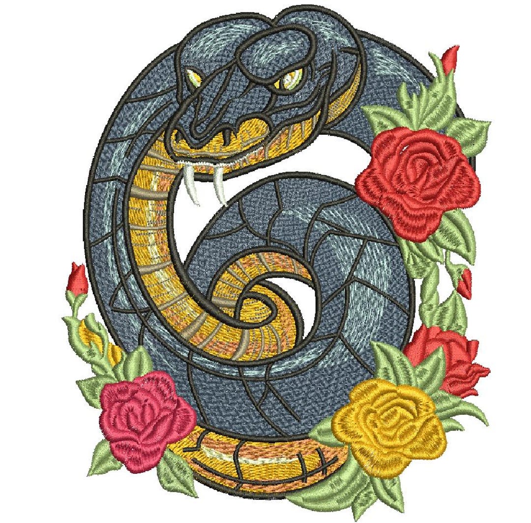 Snake Machine Embroidery Design, This is Not a Real Product, These Are ...
