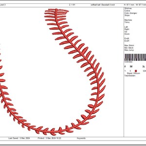 Baseball Softball Machine Embroidery Design (digital Files) - Etsy