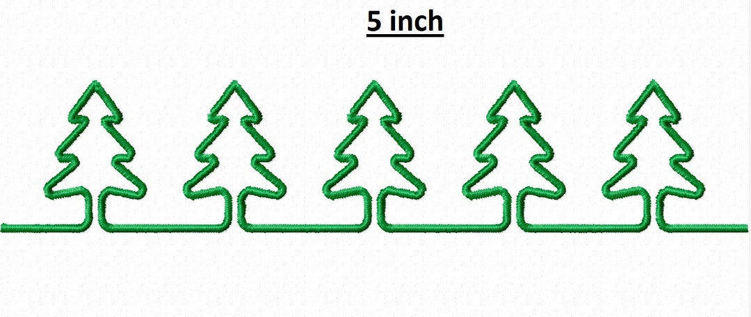 Christmas Tree Border Borders Christmas Tree Machine Embroidery Design ...