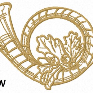 Hunting Horn Machine Embroidery Design, This is Not a Real Product ...