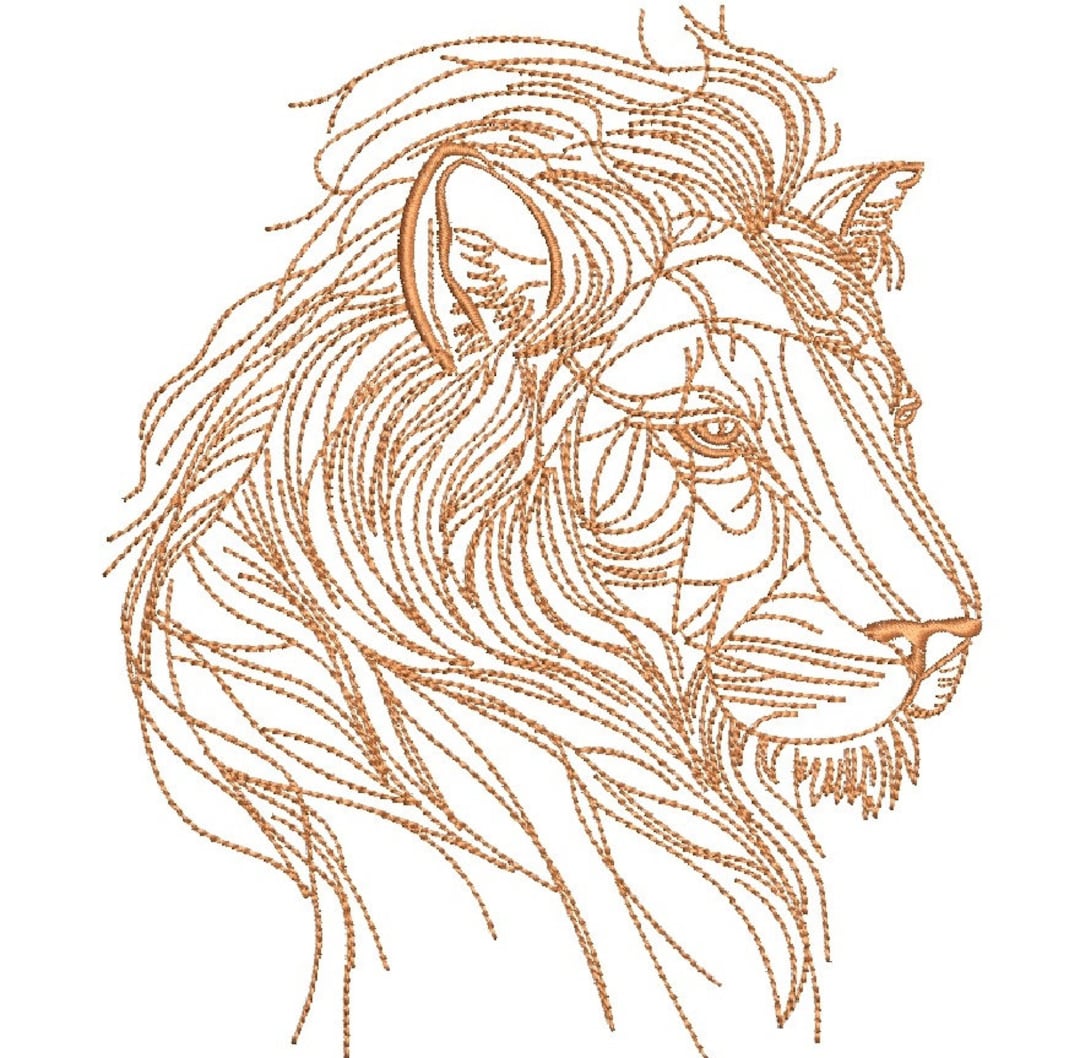 Lion Machine Embroidery Design 3 Sizes, This is Not a Real Product ...