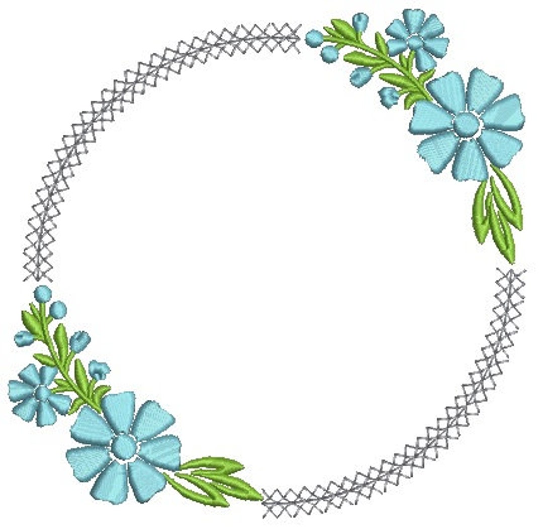 Rustik Wedding Style / Floral Frame for Monogram Machine Embroidery ...