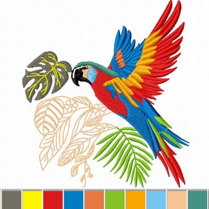 Tropical Parrot Machine Embroidery Design, This is Not a Real Product ...