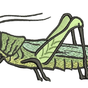 Realistic Grasshopper, Grasshopper Embroidered Iron on Patch. Machine ...