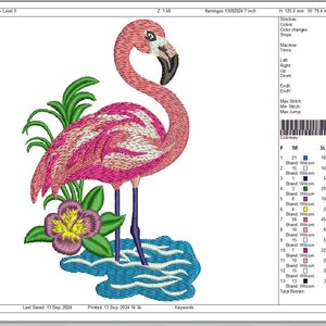 Flamingo Machine Embroidery Design, This is Not a Real Product, These ...