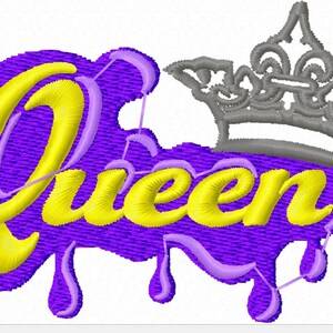 Queen With Crown Machine Embroidery Design, This is Not a Real Product ...