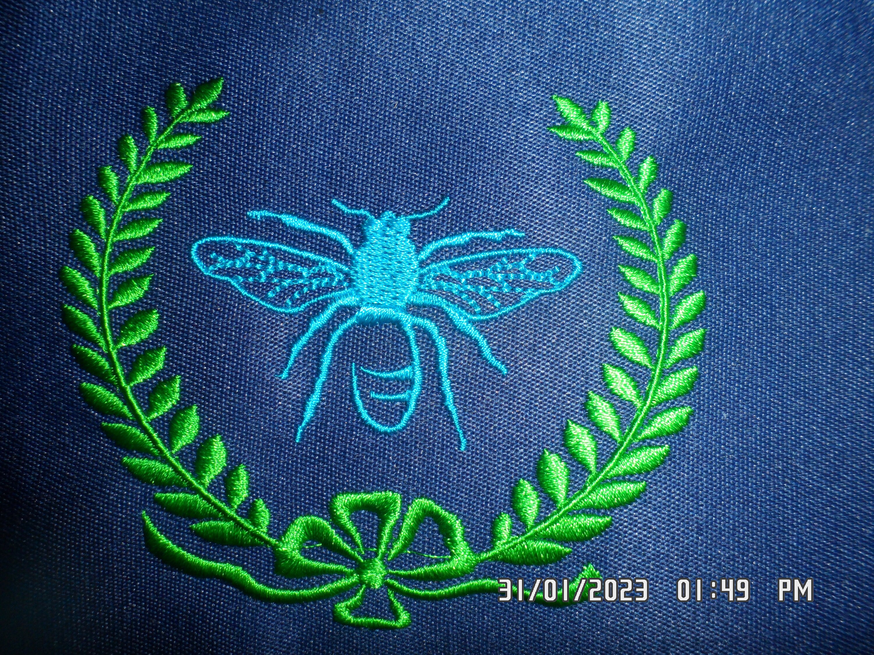 Wreath and Imperial Bee Machine Embroidery Design - This is Not a Real ...