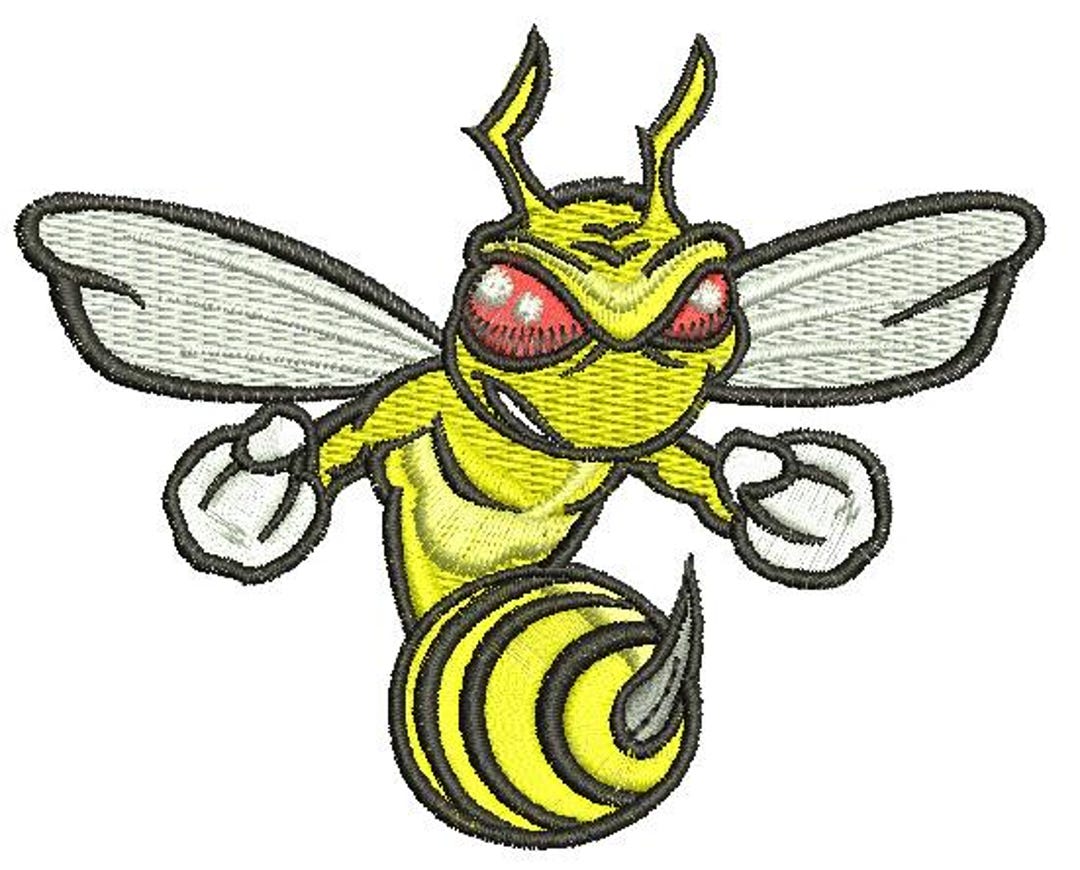 Angry Hornet With Red Eyes, Muscles and Clenched Fists Machine ...