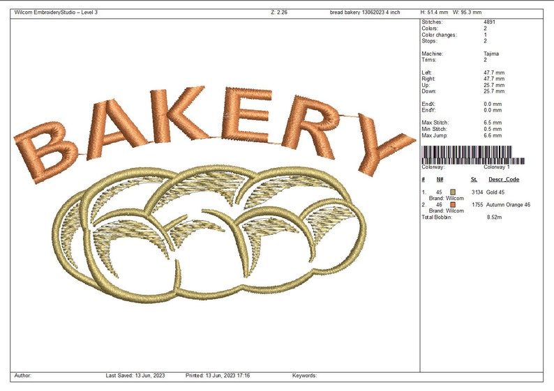 Bread Bakery Machine Embroidery Design This is Not a Real - Etsy
