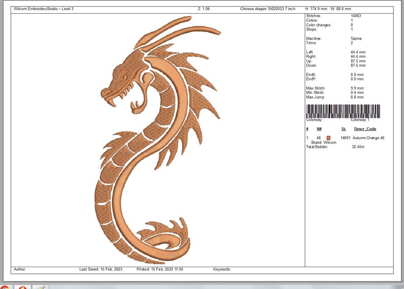 Chinese Dragon Machine Embroidery Design This is Not a Real - Etsy