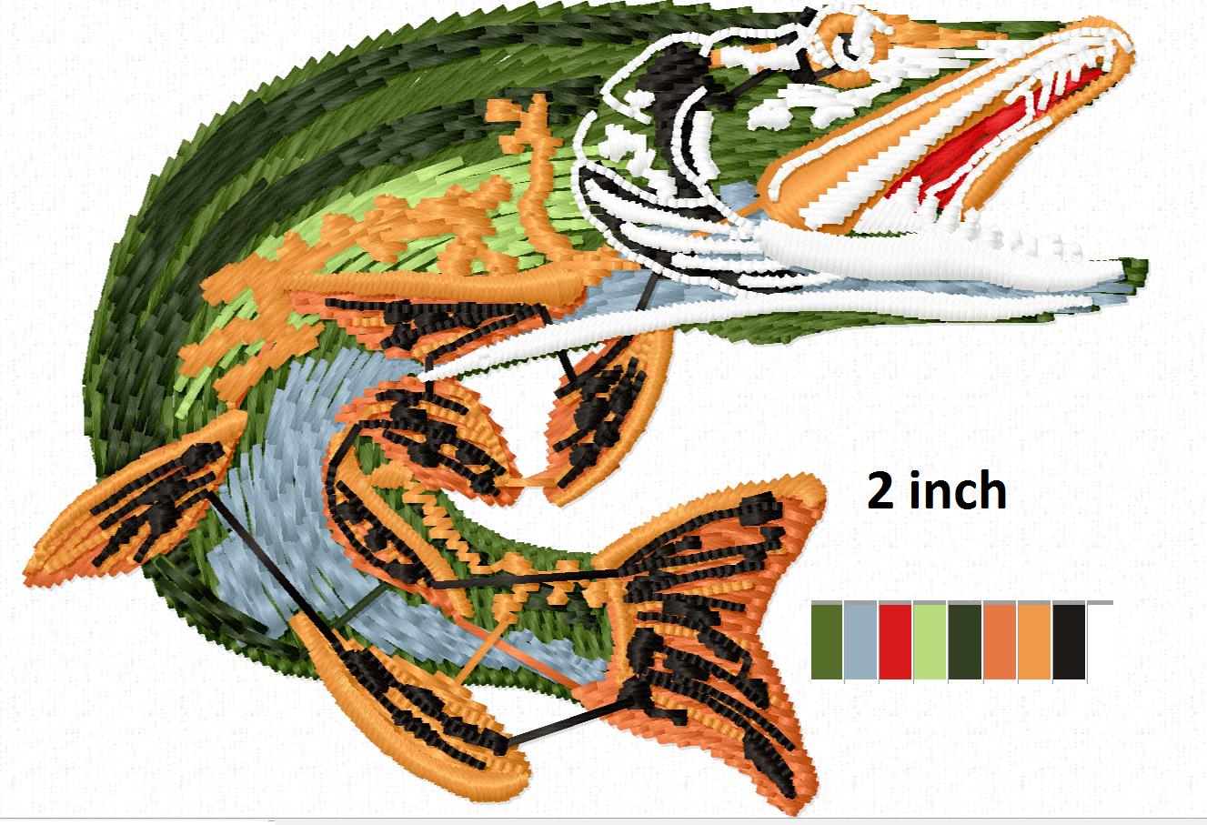 Pike Machine Embroidery Design Instant Download Small Sizes - Etsy