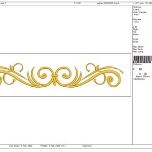Baroque Pattern Machine Embroidery Design, This is Not a Real Product ...